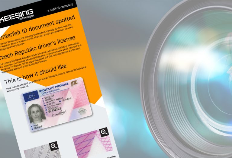 Counterfeit ID document spotted - Keesing Technologies
